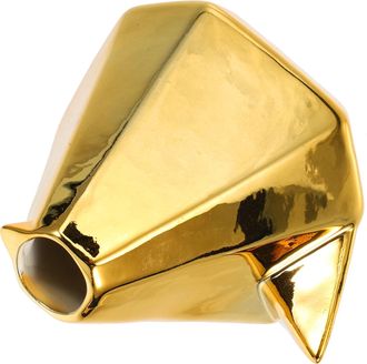 DOITOOL Keramik Blumenvase Goldener Kleiner Vogel Blumentopf Modern Deko für Wohnzimmer Tisch Regal Bonsai Pflanzgefäß Innenbereich