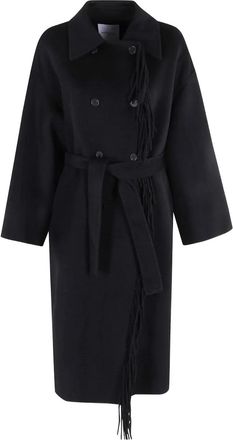 Isabelle Blanche Doppelreihiger Mantel - Schwarz