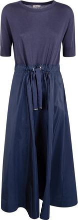 Herno Femme, Robes, Bleu, Taille: 40 FR Drawstring Midi Dress