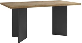 Byliving Tisch Marten/Tischplatte in Evoke Eiche - Optik, Gestell in anthrazit/stabile Konstruktion, bis 6 Personen/Esstisch/Küchentisch/Maße: 160 x 90, H 75,5