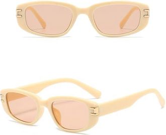 Generic Lunettes de soleil tendance pour femmes, forme rectangulaire, UV400, lunettes de soleil pour homme, lunettes de plage en bord de mer, beige thé 2026