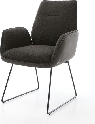 DELIFE Esszimmerstuhl Zoa-Flex Materialmix Schwarz Kufengestell Schwarz Taschenfederkern, Esszimmerst&uuml;hle