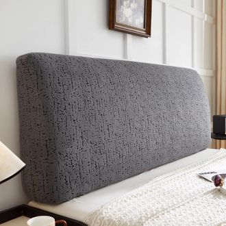 Generic Stretch bedruckter Bettkopfteil Bezug Staubschutz in voller Gr&ouml;&szlig;e Kopfteil Bezug f&uuml;r die Heimdekoration Polka Dot - Dunkelgrau 190-210 cm/75-82.6 Zoll