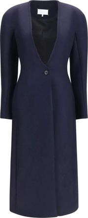 Maison Margiela Long Manteau en Laine Vierge - Femme - Manteaux - Bleu - Taille: 36 FR