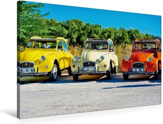 Calvendo Premium Textil-Leinwand 90 x 60 cm Quer-Format Citro&euml;n 2CV - die Ente | Wandbild, HD-Bild auf Keilrahmen, Fertigbild auf hochwertigem Vlies, Leinwandd