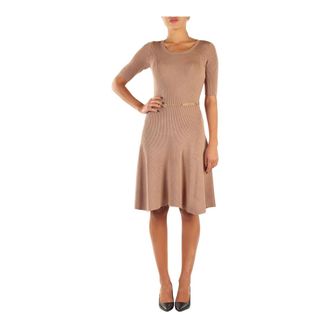 Marciano Femme, Robes, Beige, Taille: 40 FR Robe pull Laila c&ocirc;tel&eacute;e