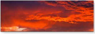 Paul Sinus Art Leinwandbilder | Bilder Leinwand 150x50cm roter Sonnenuntergang