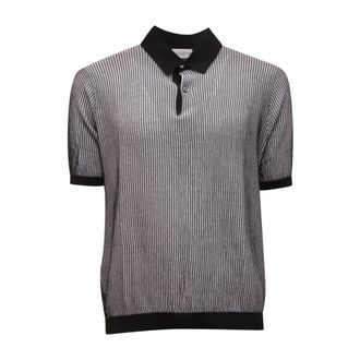 Ballantyne Polo Neck Pullover Black-White Shirt - - Tops - Herren - Schwarzk - S