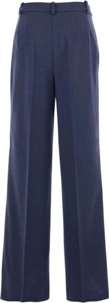 Pinko Pinko, Femme, Pantalons, Bleu, Taille: 40 FR Pantalon Avec Passants De Ceinture En Laine