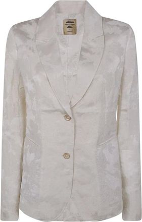 Uma Wang UMA Wang, Femme, Vestes, Gris, Taille: 44 FR Blazer Damass&eacute; &agrave; Deux Boutons