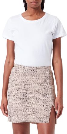 Noisy May Damen NMCLARA HW Skirt KO S Rock, Doeskin/AOP:DABBLEDOT, S