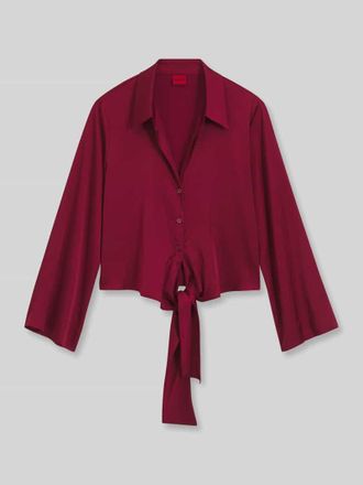 HUGO BOSS Loose Fit Langarmbluse mit Bindeknoten Modell Errika
