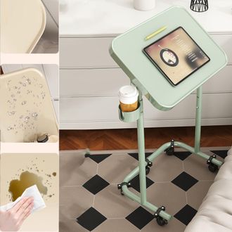 Generic Beistelltisch Bett H&ouml;henverstellbar, Beistelltisch Klappbar Outdoor mit Rollen, Beistelltisch Couch Nachttisch f&uuml;r Wohnzimmer Schlafzimmer Balkon(Gree