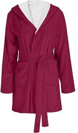 Generic Robe De Chambre Femme Polaire Peignoir Femme Fermeture Eclair Pijamas Femme Robe Chaud Et Doux Noël Peignoir Court/long Automne Hiver Vêtement Dintéri