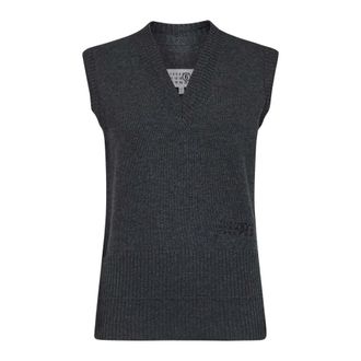 Maison Margiela V-Ausschnitt Strickweste - - Knitwear - Damen - Grau - M