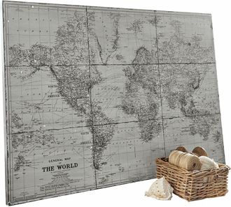 Loberon Bild Macolin, authentischer Antik-Flair, Wandschmuck, Vintage-Look, Weihnachten, Geschenkidee, Eisen, weiß/schwarz