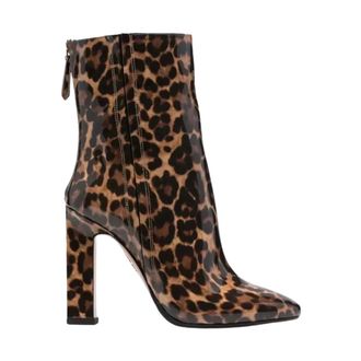 Aquazzura Femme, Chaussures, Brun, Taille: 39 1/2 EU Bottines &agrave; talons hauts imprim&eacute; l&eacute;opard