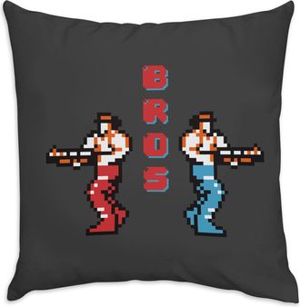 Fabulous Bros Pixel Art Retro-Gaming-Kissenbezug, aus Samt, Schwarz, 40 x 40 cm, samtig