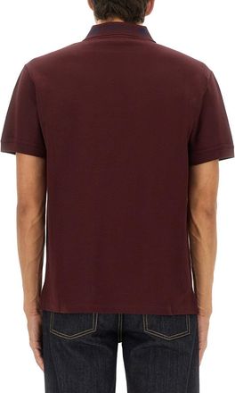 Alexander McQueen Logo-Collar Cotton Polo Shirt - Bordeaux