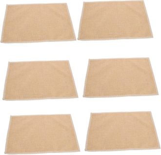 Valiclud 6 Stück Teiliges Platzset Juteoptik Tischsets Abwaschbar Hitzebeständig rutschfest Tischmatten Dekoration für Esszimmer Küche Wohnzimmer