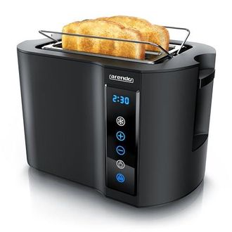 Arendo Touch Toaster 2 Scheiben Edelstahl - Touchpanel - digital Display Restzeitanzeige - 800 W - Doppelwandgeh&auml;use - mit Br&ouml;tchenaufsatz - 7 Br&auml;unungsgrade