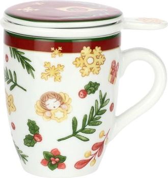 Thun Teekanne aus Porzellan, Kollektion Weihnachtsüberraschungen, Sammlerstück, Geschenkidee zu Weihnachten, 350 ml, Ø 9 cm, Höhe 12 cm