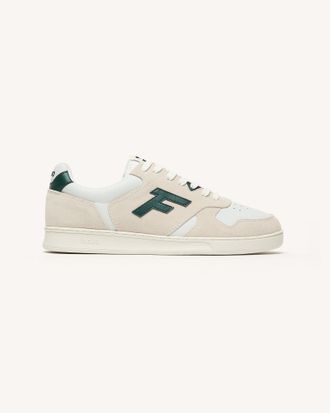 Faguo Baskets en cuir blanc et vert