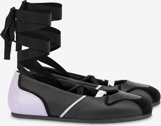 Moschino Ballerines en veau et daim - Noir