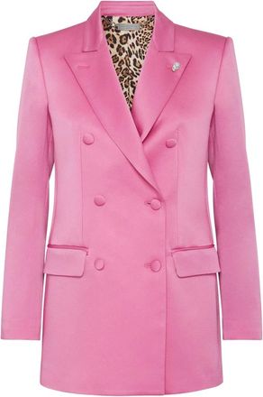 Philipp Plein Femme, Vestes, Rose, Taille: 36 FR Satin Dandy Blazer