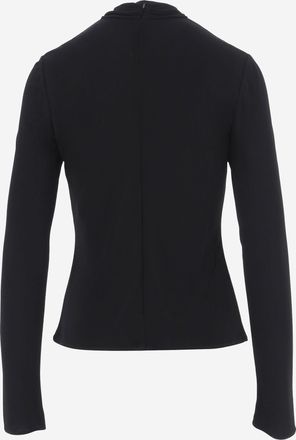Valentino Womens Viscose Sweater With Cut-Out Detail Black