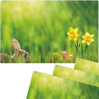 Matches 21 matches21 Frühlingshafte Tischsets Platzsets Motiv abwaschbar Osterhase Osterglocke Wiese bunt 4er 43,5x28,5 cm