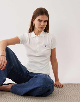 Polo Ralph Lauren Polo ajust&eacute; &agrave; manches courtes - Blanc