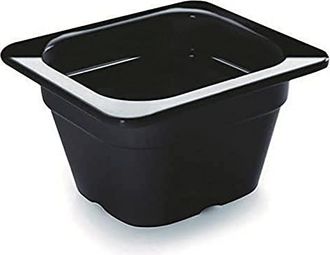 Lacor 66665J schwarz GN-Behalter Melamine GN 1/6X65MM, Melamin, Black, 17 x 16 x 7 cm