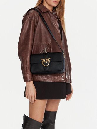 Pinko Handtasche Love One Classic Slouchy Fl PLTT 104524 A2OX Schwarz