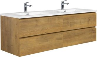 Badplaats Badezimmer Badm&ouml;bel-Set Angela 160cm - Eiche - Unterschrank Schr