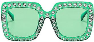 Generic Lunettes de soleil &agrave; strass pour femme - Nuances de lunettes &agrave; paillettes - Lunettes surdimensionn&eacute;es, lunettes de soleil tendance pour femme, lunette