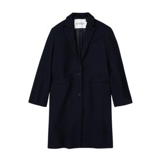 Closed Femme, Manteaux, Bleu, Taille: 40 FR Manteau Bleu Marine en Laine Mélangée