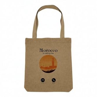 Fabulous Sac Shopping Tote Bag Aspect Lin - Morocco Is Callling Me Landscape Desert Travel - Sac de Courses Toile Epaisse 360g Beige Naturel Cabas Port&eacute; Epaule