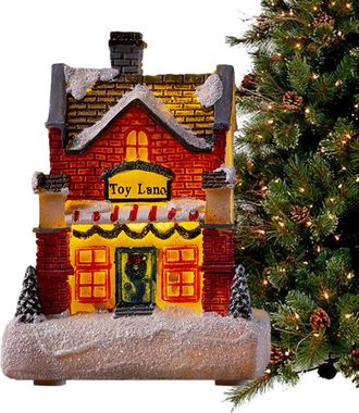 Generic Weihnachtsdorfh&auml;user - Weihnachtsdekorationszubeh&ouml;r, Dorfh&auml;user im Urlaub | H&uuml;ttenhaus f&uuml;r Weihnachten mit LED-Lichtern - Festival Ornament Dorfh&auml;user