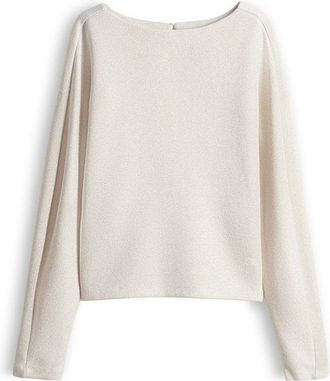 OPUS Sweatshirt schimmernd aus Viskosemix Weite, schmal zulaufende Silhouette mit Fledermaus&auml;rmeln