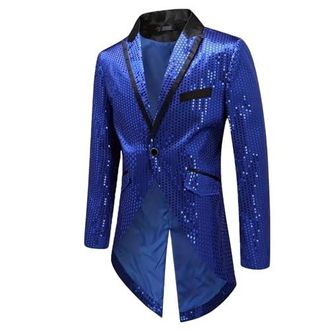 Generic Costume de f&ecirc;te 2026 pour homme, veste tendance, smoking, bouton charme, coupe d&eacute;contract&eacute;e, manteaux, vestes, bleu, XXL