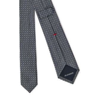 Jil Sander Mens Gray Silk Tie