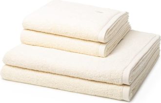 ROSS 4 teiliges Frottier-Set - Vita (2 X Handtuch 2 X Duschtuch im Set) - 520 g/m2 - Baumwolle - Walkfrottee - saugstark - weich und flauschig - Sand