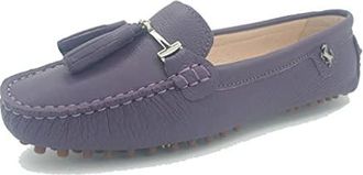 Minitoo Femme Chaussure Mocassin en Cuir Loafers de Vacances Violet EU 40