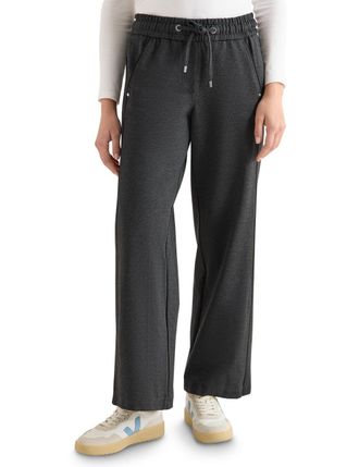 Cecil Damen 3817478 Wide Leg Hose mit Tape, Deep Grey Melange, XXL / 30L