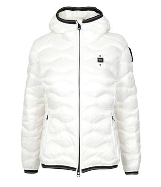 Blauer manteaux blanc