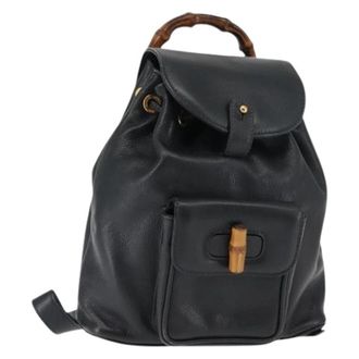 Gucci Pre-owned Lederrucksack - - Pre-owned - Damen - Schwarzk - ONE SIZE