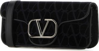Valentino Garavani Black Viscose Cotton Polyester Borse A Tracolla Bag