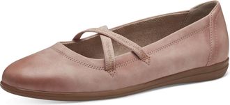 Jana Damen Ballerinas mit Riemen Vegan, Rosa (Old Rose), 39 EU