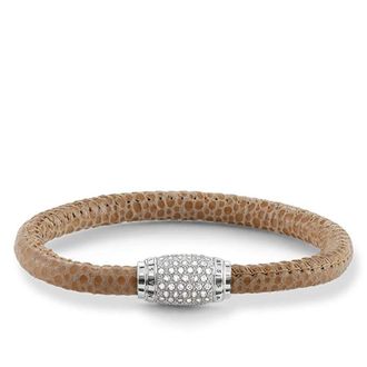 Thomas Sabo Braun/Silber Lederarmband mit Zirkonia-Akzenten - - Accessories - Damen - Beige - ONE SIZE